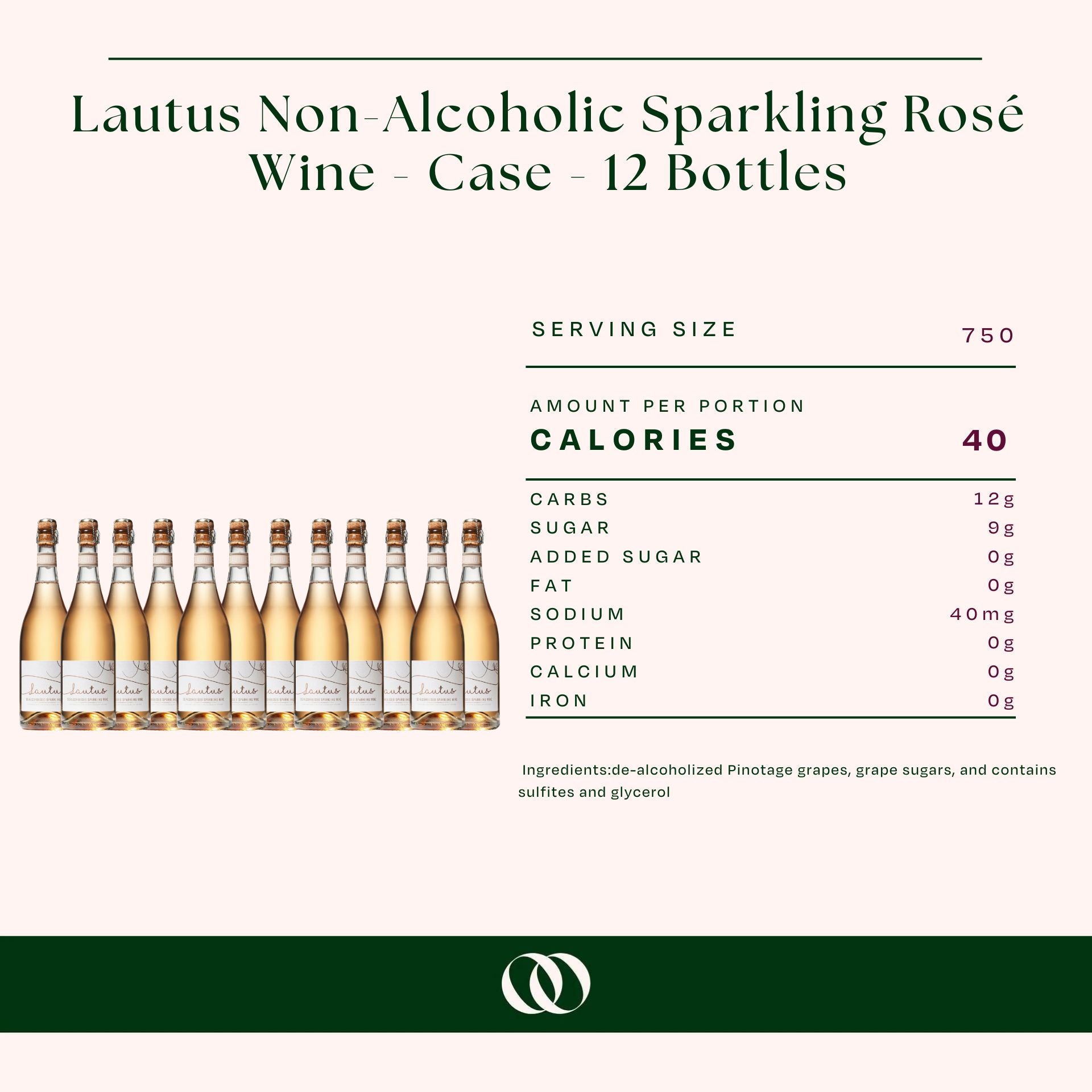 Lautus Non-Alcoholic Sparkling Rosé Wine - Case - 12 Bottles – Boisson