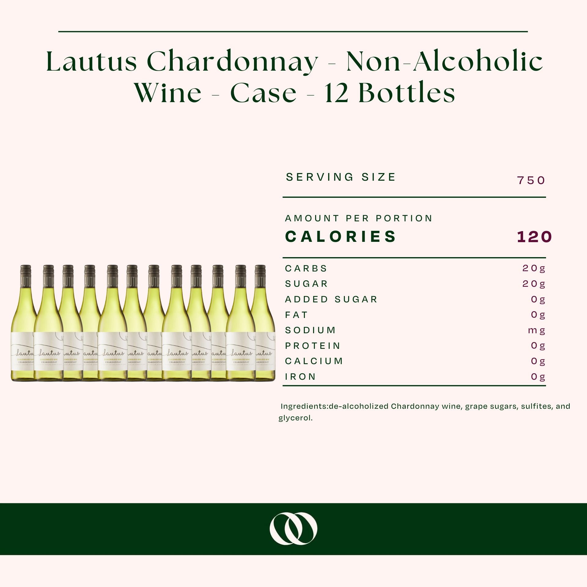 Lautus Chardonnay - Non-Alcoholic Wine - Case - 12 Bottles – Boisson