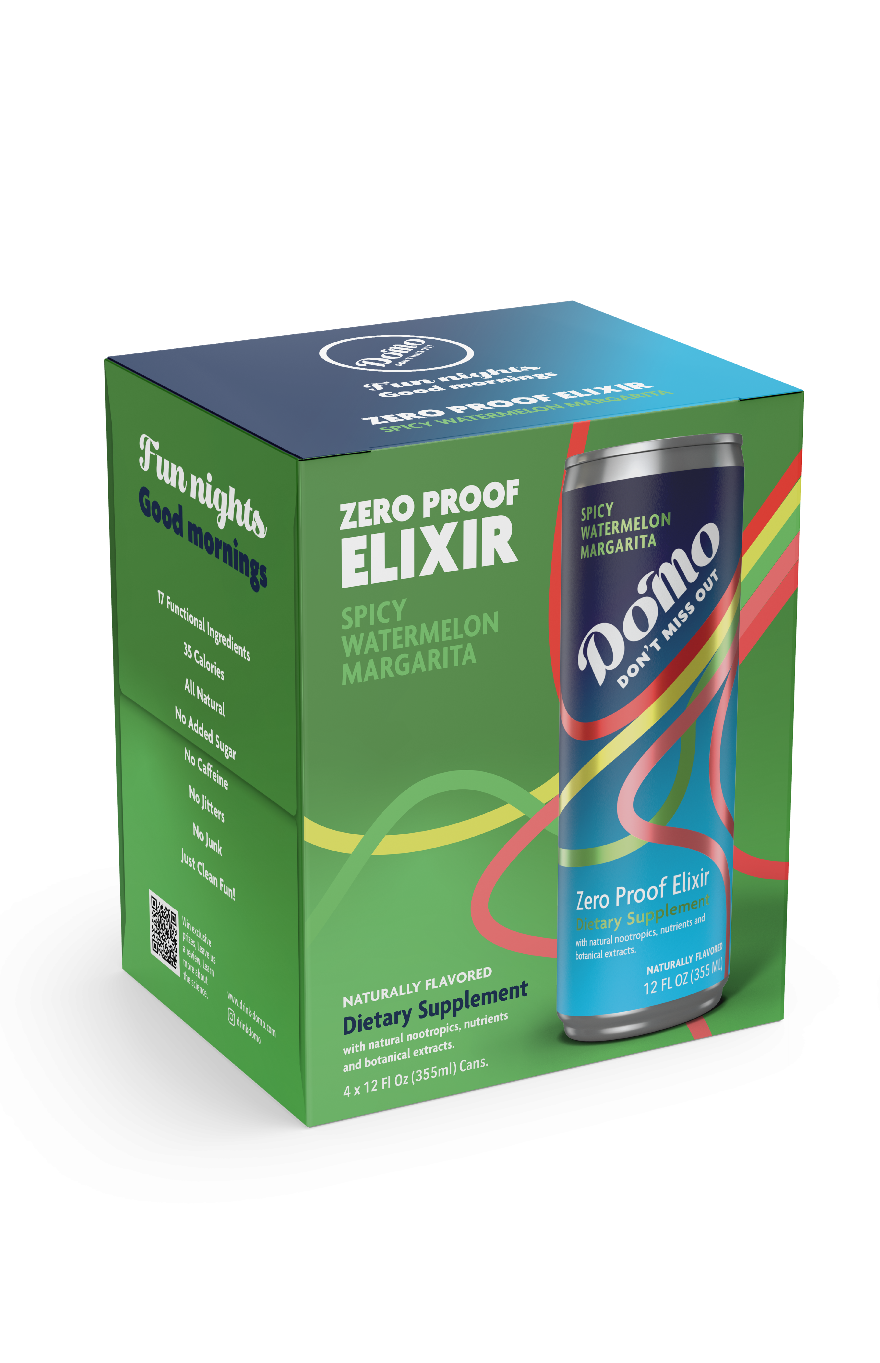 Do'Mo - Spicy Watermelon Margarita - Functional Beverage - 4pk 12oz ca ...