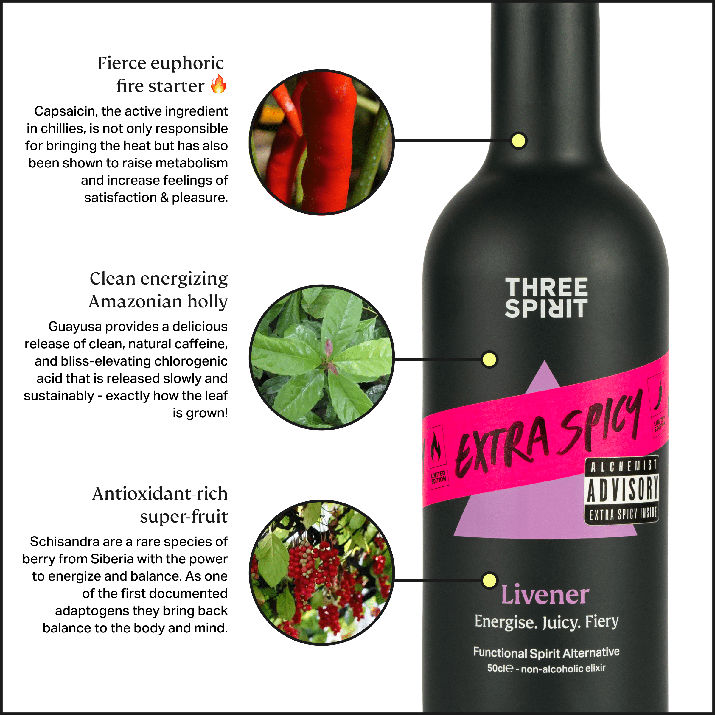 Three Spirit - Livener XS - Non-Alcoholic Botanical Elixir - LIMITED E ...